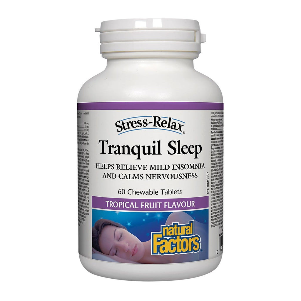 Natural Factors Stress-Relax Tranquil Sleep Tropical Fruit 60 Chewable ...