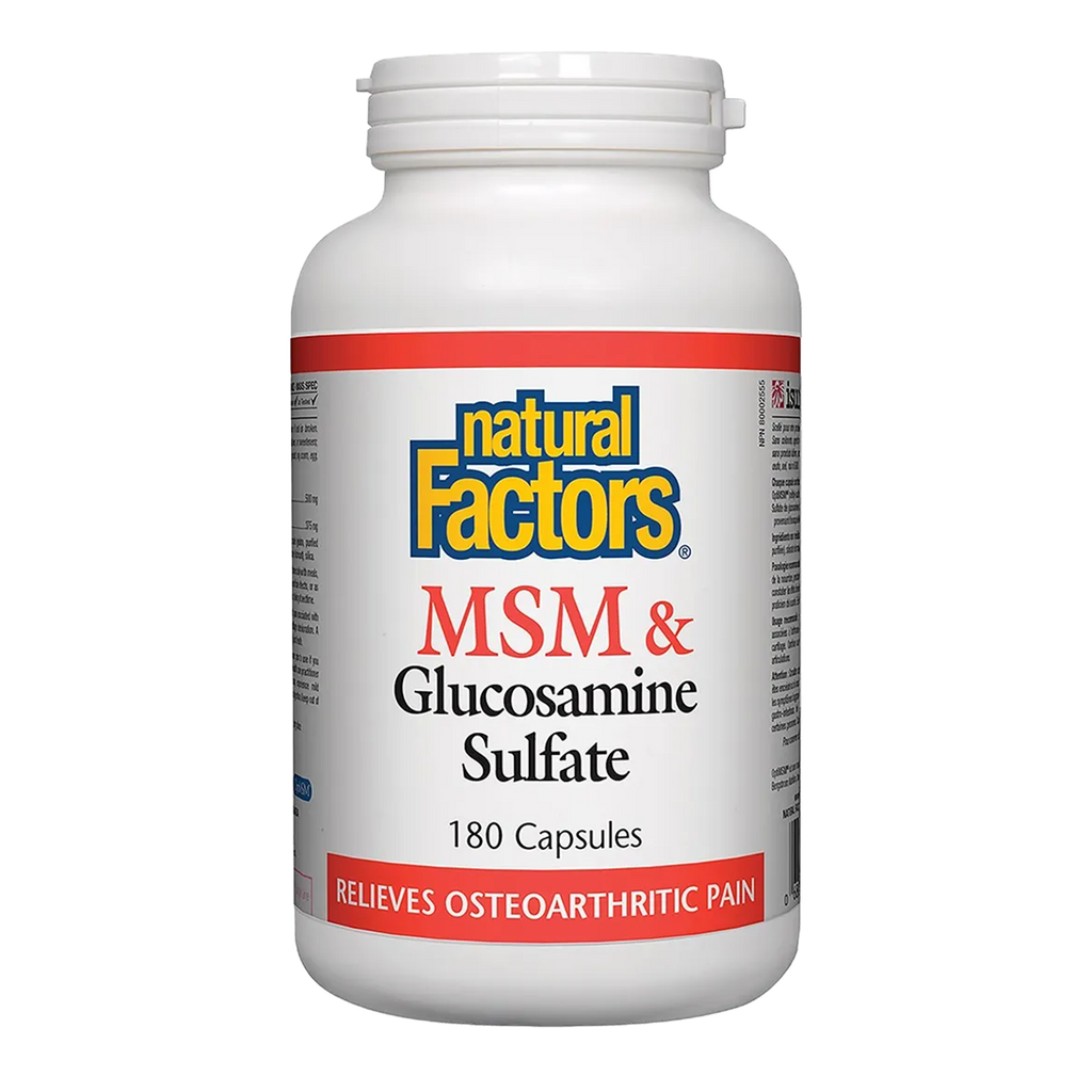 Natural Factors MSM & Glucosamine Sulfate 180 Capsules – Likecanada