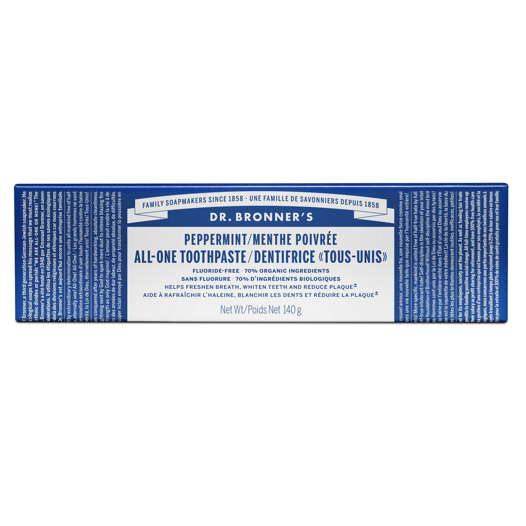 Dr. Bronner's All-One Toothpaste Peppermint 140g – Likecanada