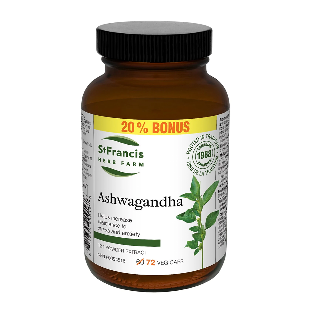St. Francis Ashwagandha 12:1 Powder Extract 72 Veggie Caps – Likecanada