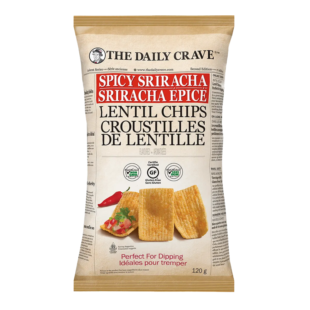 The Daily Crave Lentil Chips Spicy Sriracha 120g – Likecanada