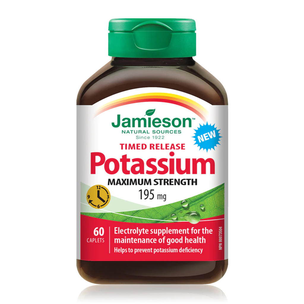 Jamieson Potassium 195mg Maximum Strength Timed Release 60 Caplets ...